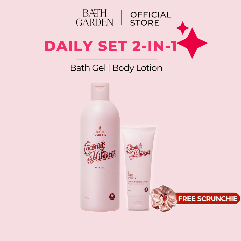 Bath Garden Daily Set 2-in-1 Rose Sakura White Tea Coconut Hibiscus ...