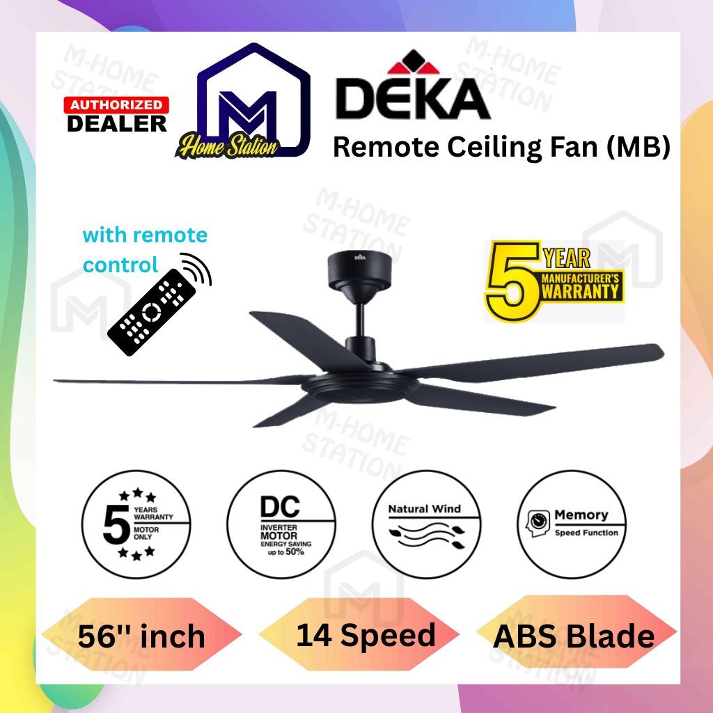 Deka 56'' Remote Ceiling Fan ABS Blade DX56 / Midea 56'' Remote Ceiling ...