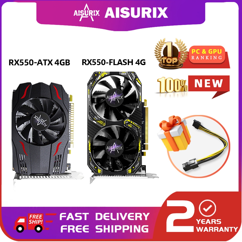 AISURIX RX550 4GB Graphics Card SFF Computer GPU GDDR5 AMD Video Card ...