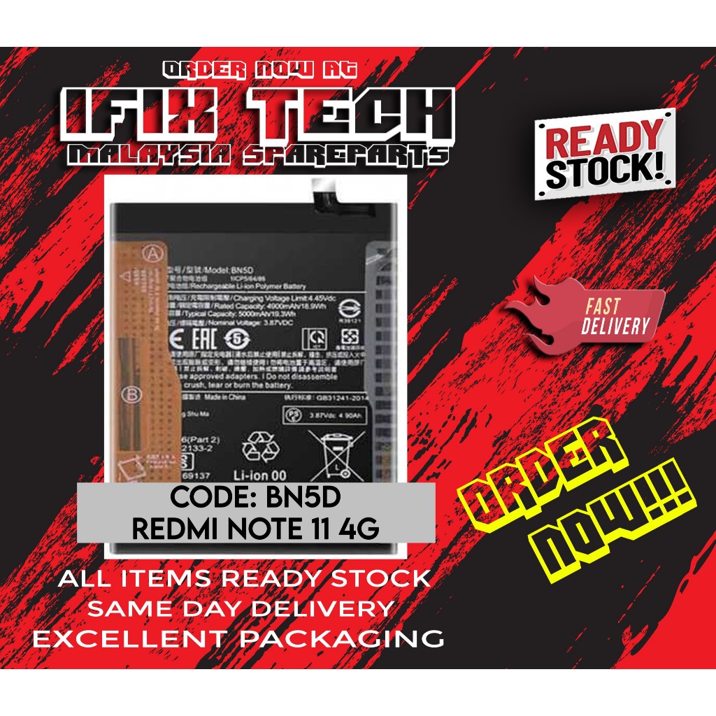 BN5D XMI REDMI NOTE 11 4G COMPATIBLE BATTERY (OEM) | Shopee Malaysia