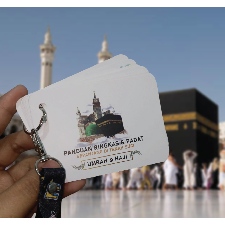 CARD UMRAH HAJI Niat, Doa & Zikir Arab, Rumi & Maksud. Kad Panduan Saiz ...
