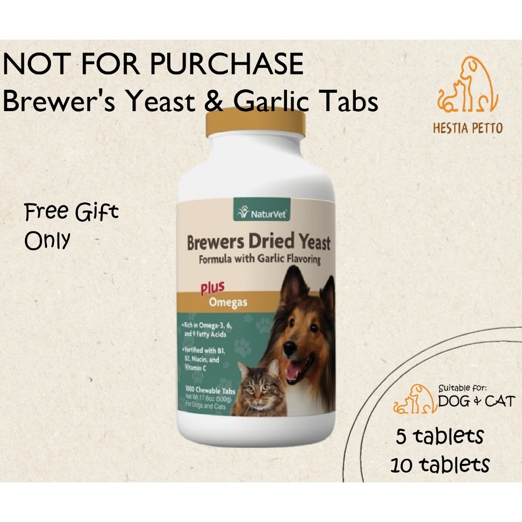 (Repacked) NaturVet Brewer's Yeast & Garlic Tabs - For Cat & Dog ...
