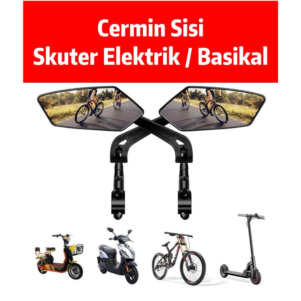 Cermin Sisi Skuter Elektrik Basikal Motor 360° Good Quality | Shopee ...