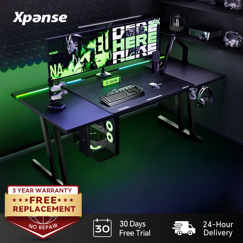 Xpanse Carbon Fibre Z-Type Gaming Office Computer Study Table Split-Top ...