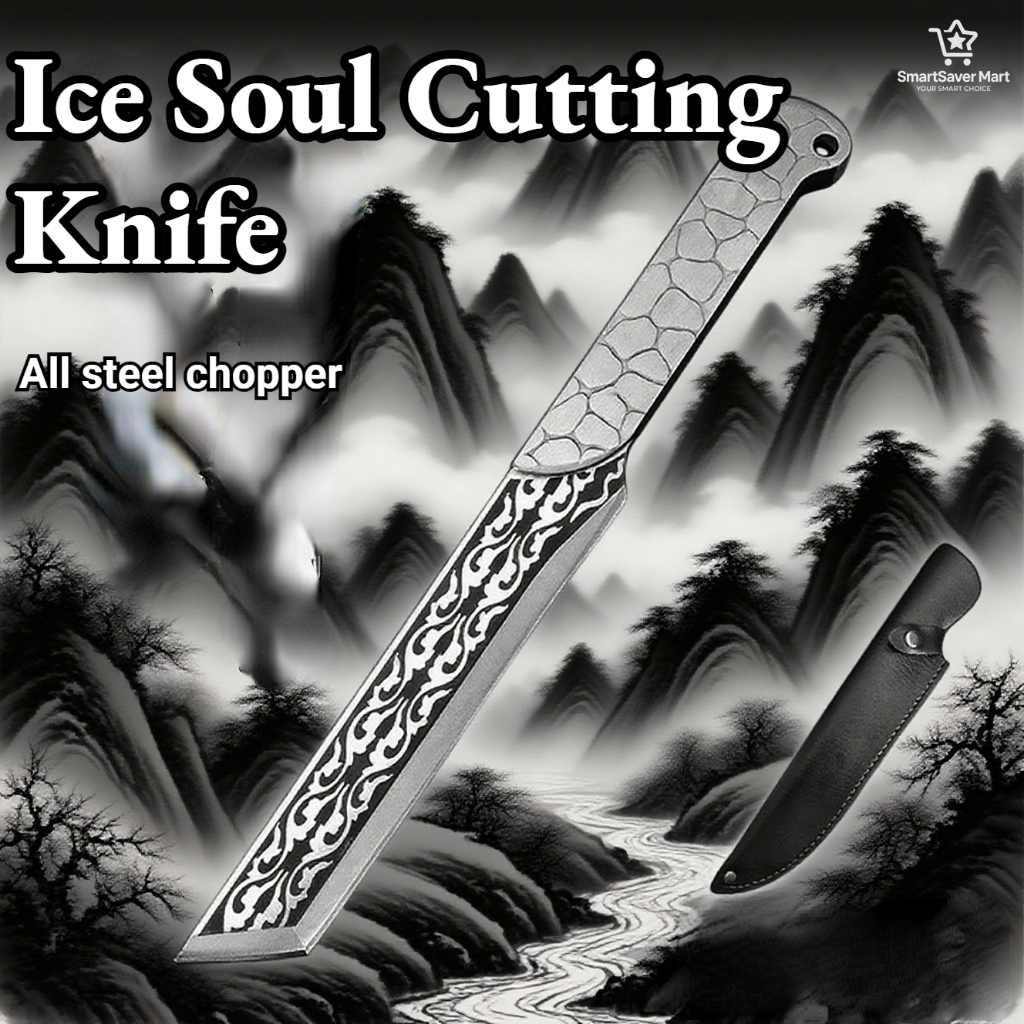 Ice Soul Cutting Knife, hand forged all steel thick dragon knife ...