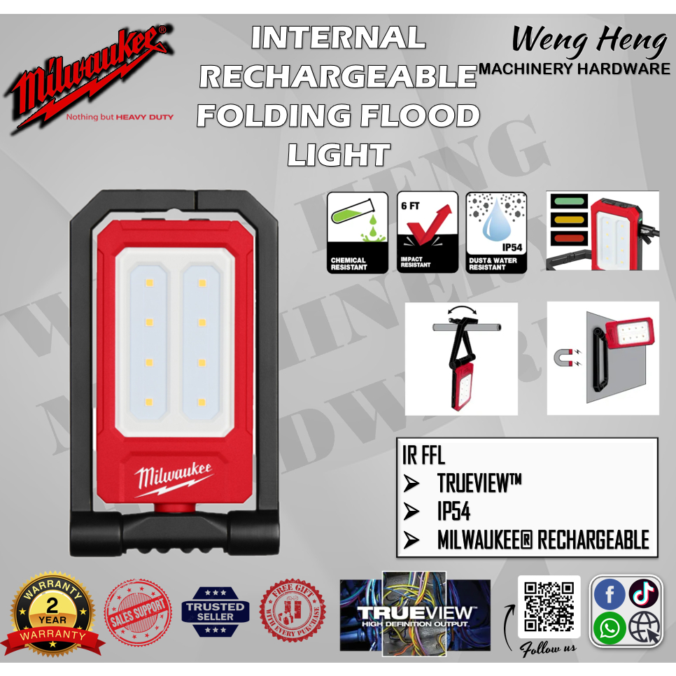 MILWAUKEE Internal rechargeable folding flood light - IR FFL | Shopee ...