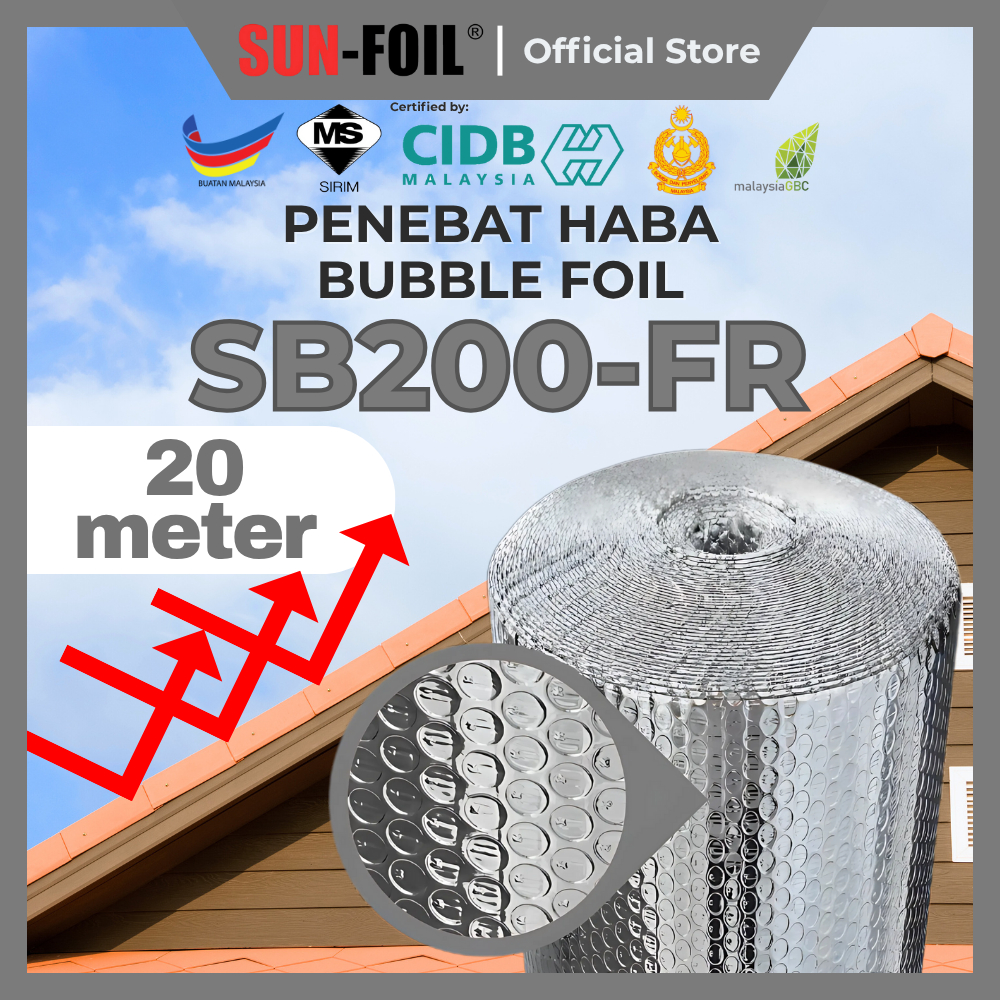 SUNFOIL SB200-FR [20m] Bubble Foil Series Foil Bubble Aluminium Foil ...