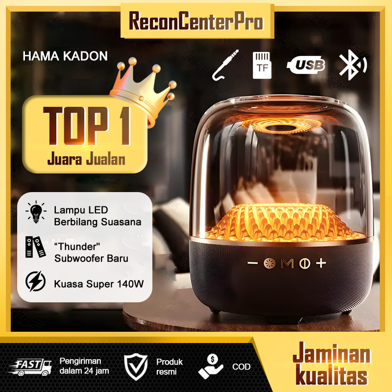 Speaker Bluetooth LP90 Tanpa Wayar Rekaan Kubah 360 Darjah Bunyi Hebat Gaya Seiras Harman Kardon ...