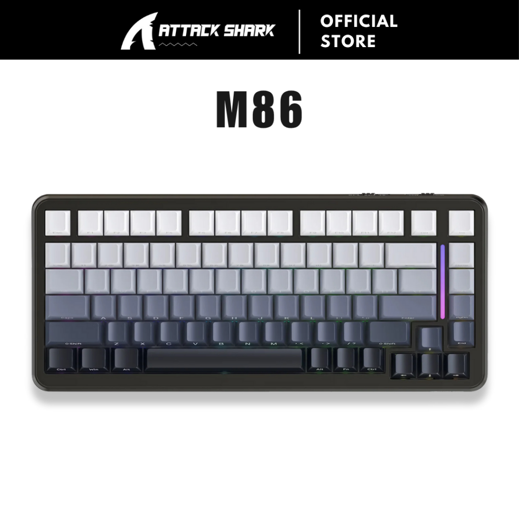 ATTACK SHARK M86 75% Layout Wireless Mechanical Keyboard Tri-Mode Hot ...
