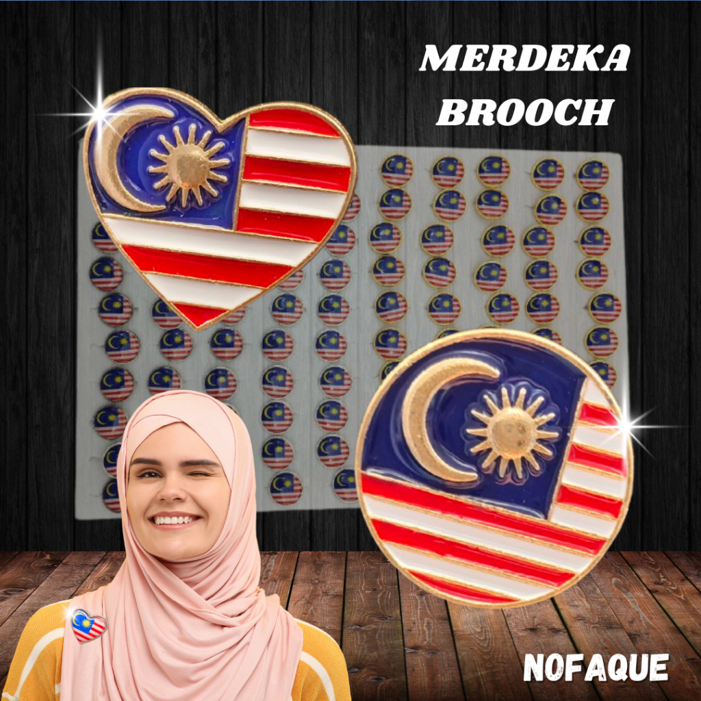 Kerongsang Pin Merdeka Jalur Gemilang Bulat Hati Bendera | Malaysia ...