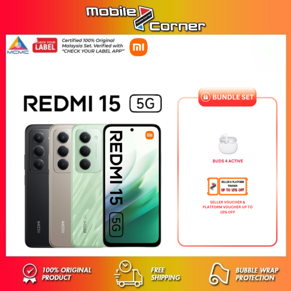 Redmi 15 5G (16GB(8+8)RAM + 256GB ROM) Snapdragon 6s Gen 3 l 144Hz ...