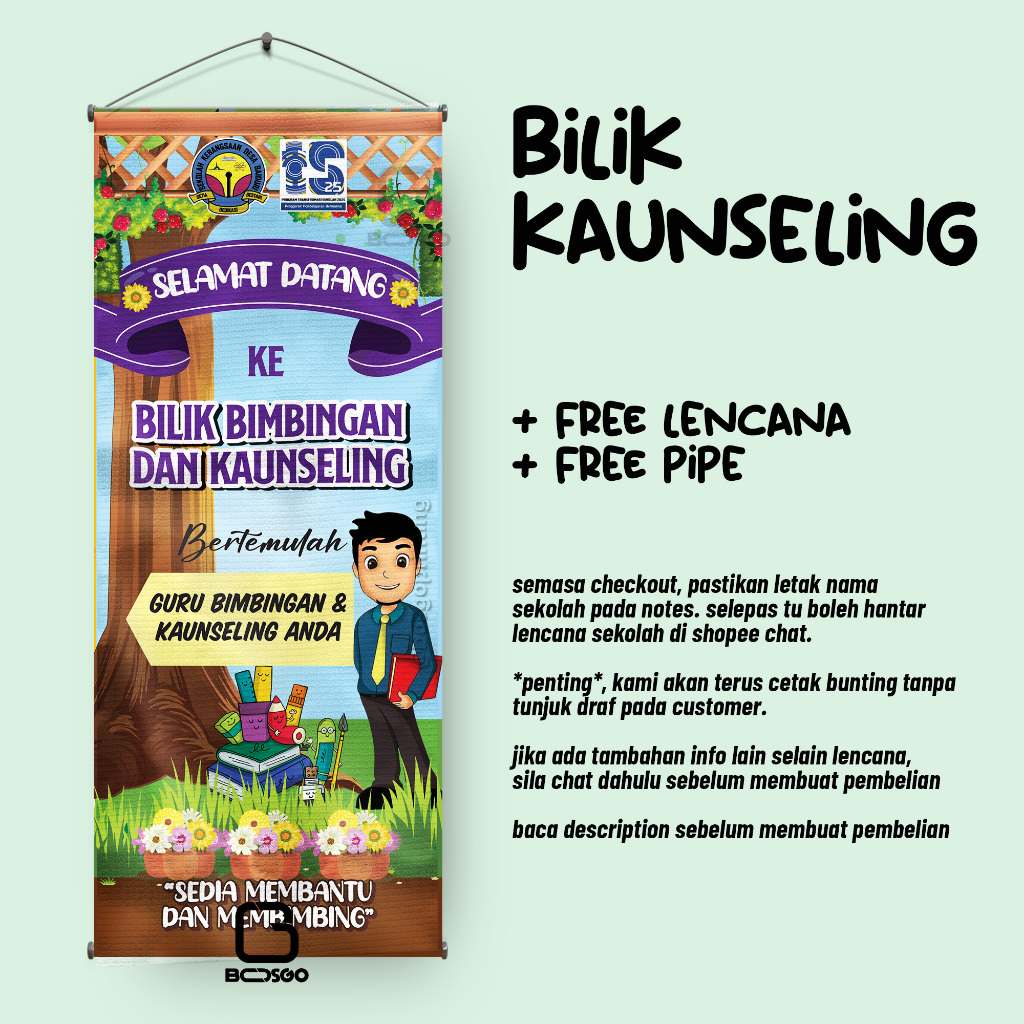 BOSGO PRINTING Bunting Selamat Datang ke Bilik Kaunseling Sekolah ...