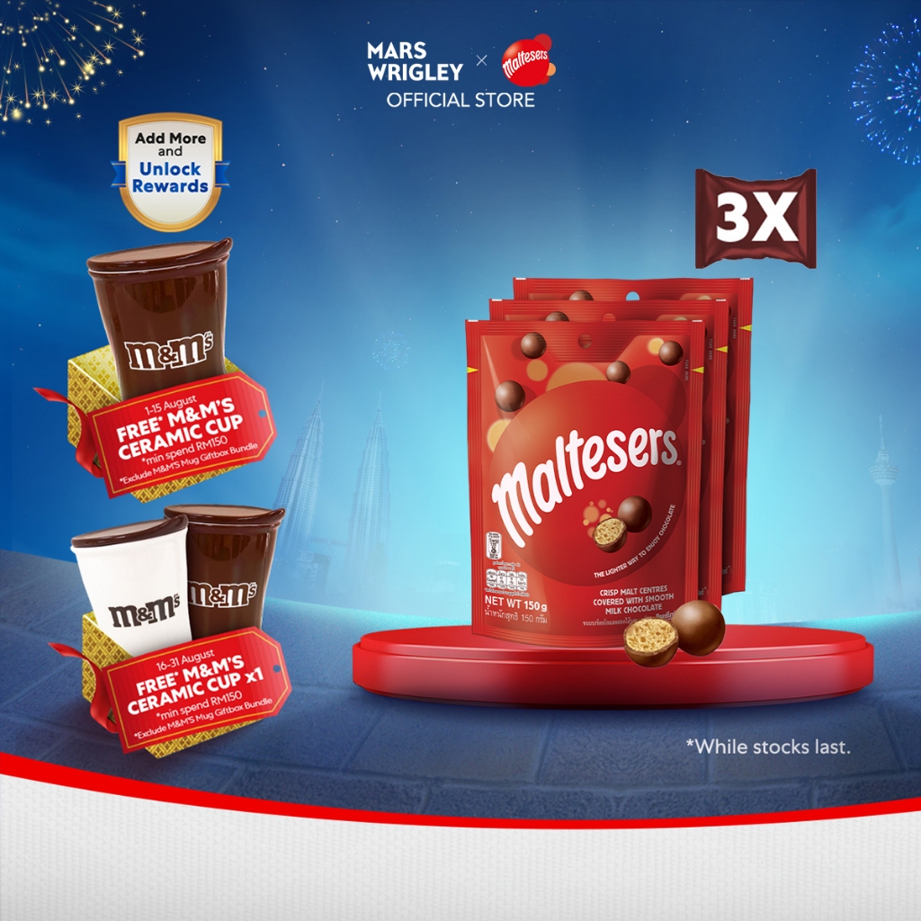 [Bundle of 3] Maltesers Milk Chocolate Share Bag 150g Chocolate ...
