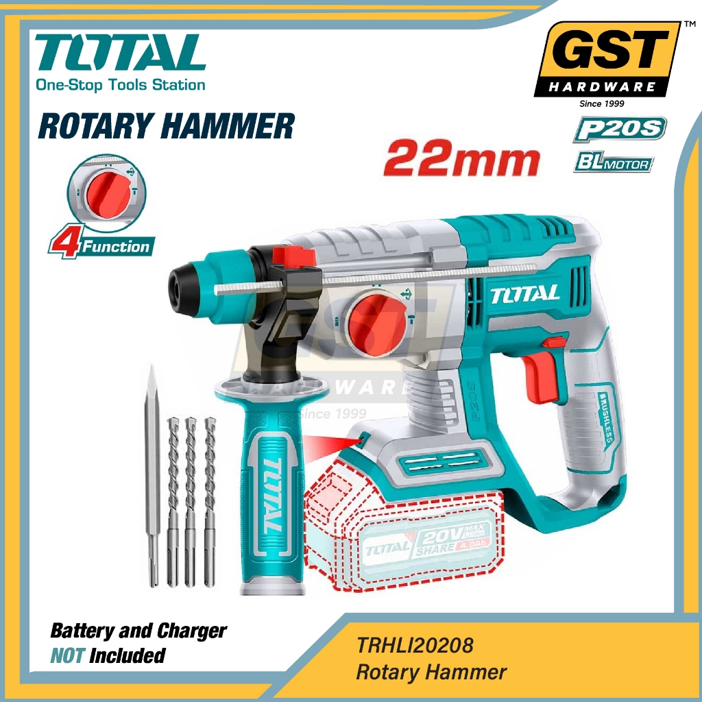 TOTAL Li-ion Rotary Hammer Drill Brushless Rotary Hammer Rotary Hammer ...