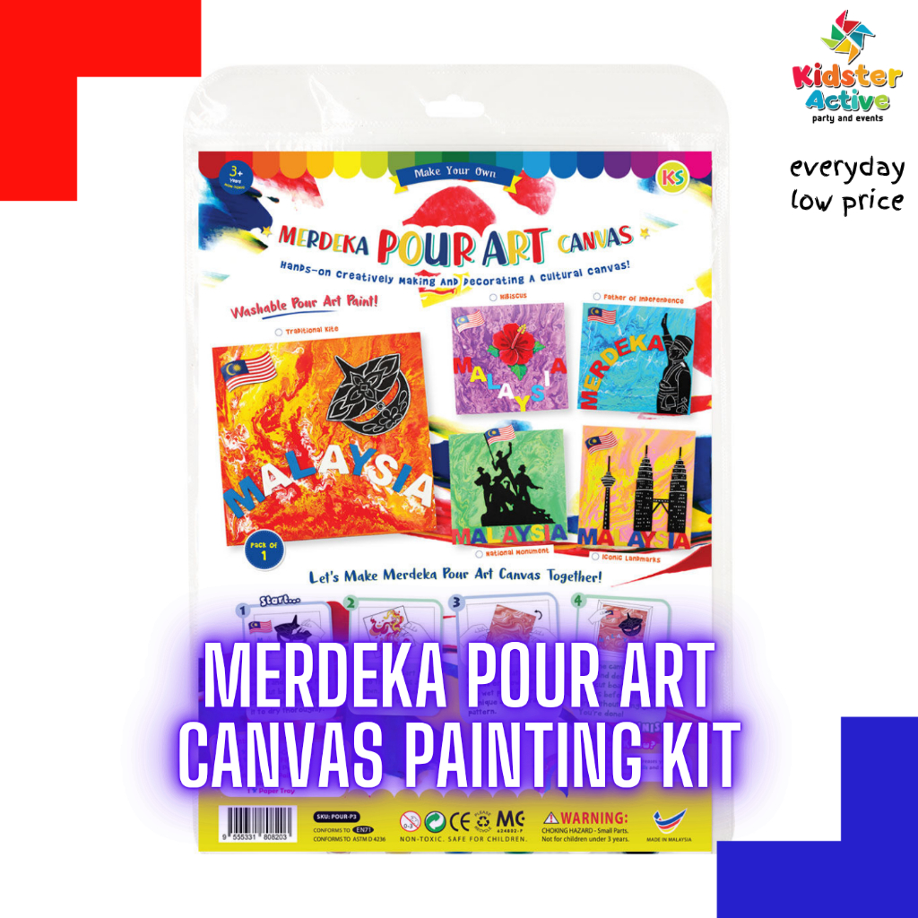 Merdeka Pour Art Canvas Painting Kit - Malaysia Day / Merdeka Day ...