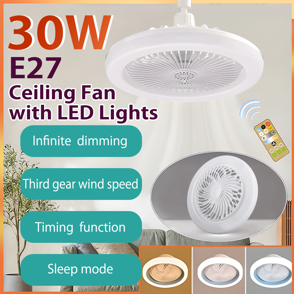 3 in 1 Ceiling Fan With Light Led E27 30W Ceiling Fan Light With Remote ...