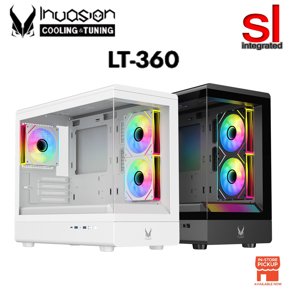 Invasion LT-360 M-ATX Gaming Casing -(Black/White)(With FlashLux Fans ...