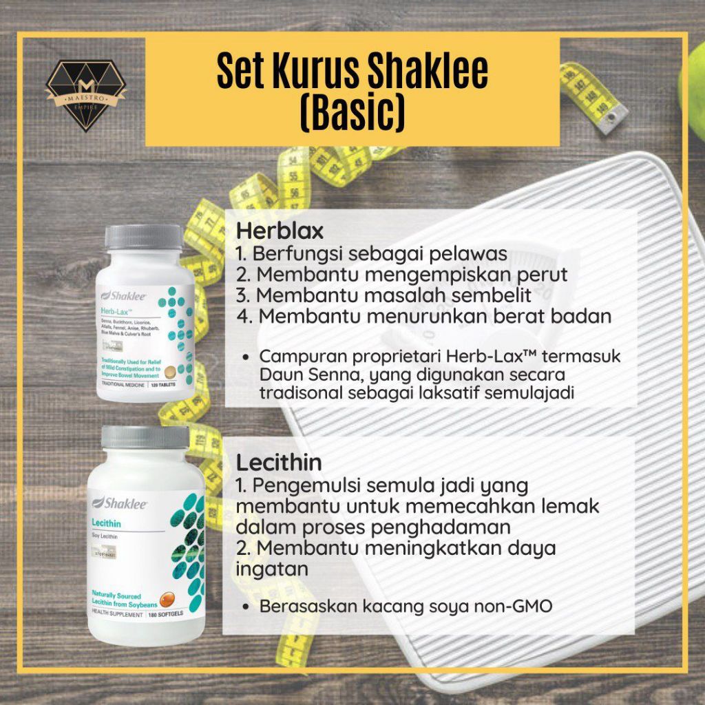 Set Kurus Basic Shaklee (Lecithin 180's + Herblax 120's) | Shopee Malaysia
