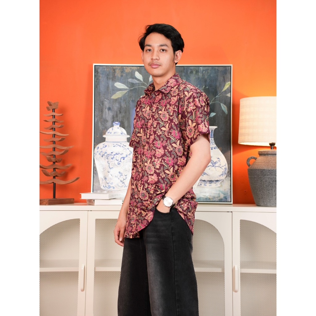 Baju Batik Shirt Half Sleve Casual 100% Cotton Relaxed Fit Hand Block ...