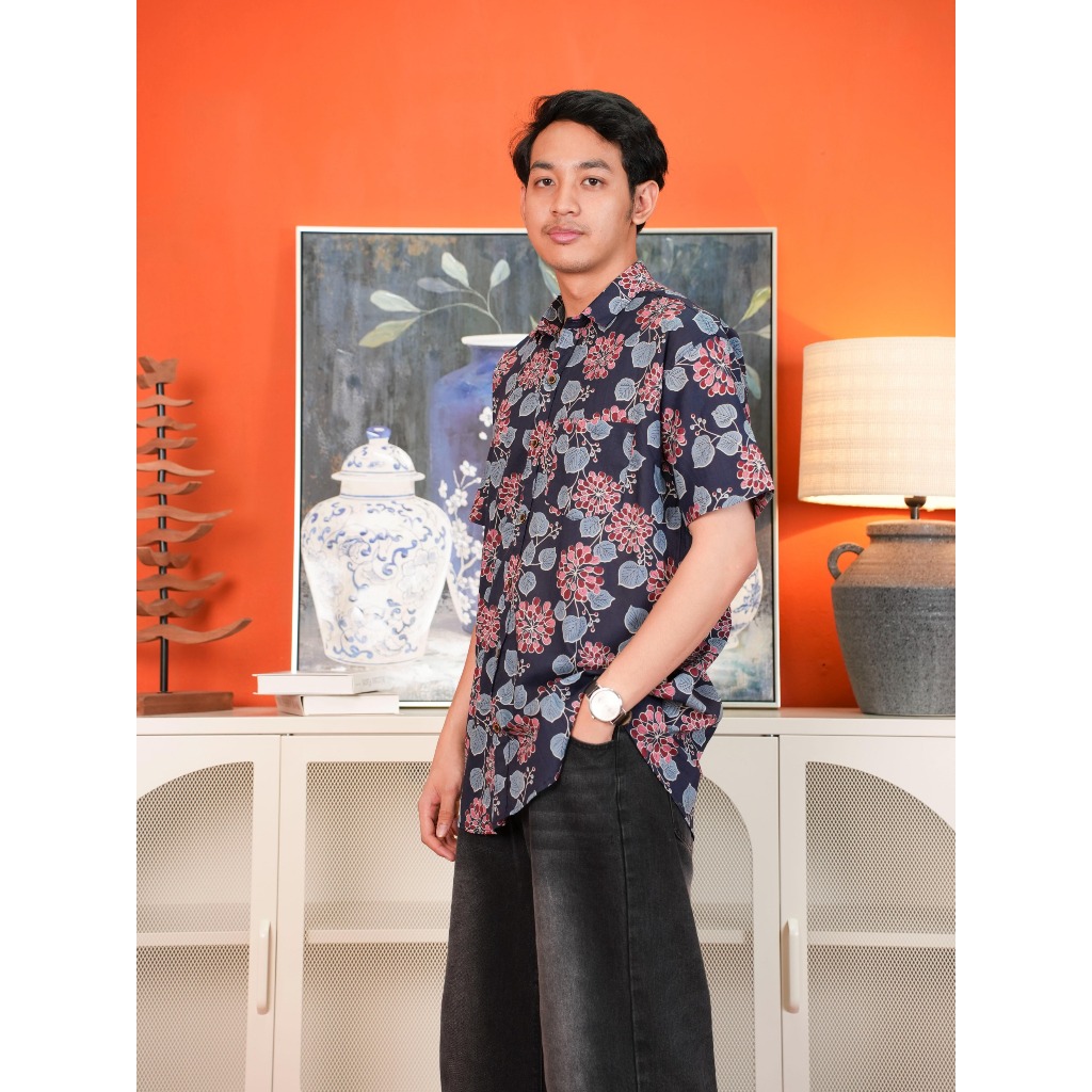 Baju Batik Shirt Half Sleve Casual 100% Cotton Relaxed Fit Hand Block ...