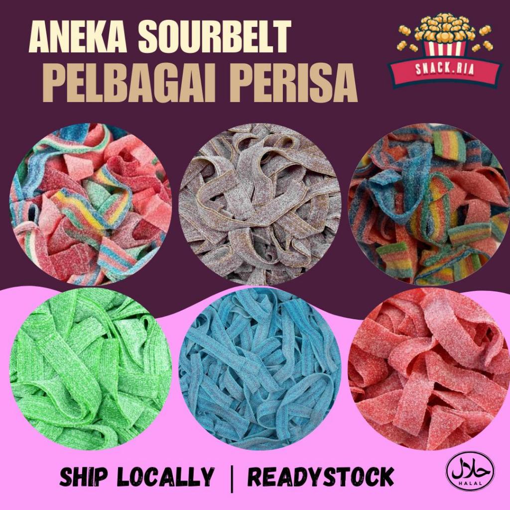Aneka Pilihan Sourbelt Strip Mix/Cola/Strawberry/Green Apple/Blueberry (100g-500g) | Shopee Malaysia