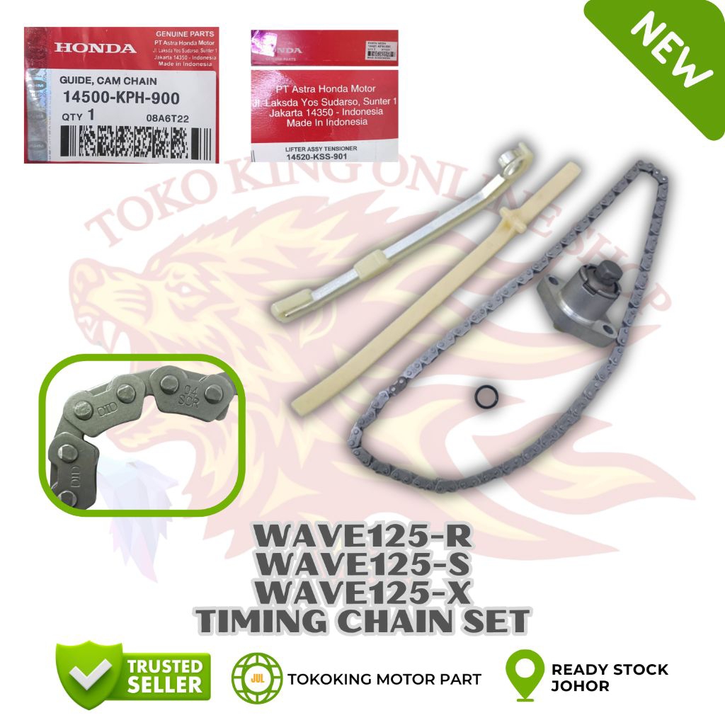 ORIGINAL HONDA WAVE125 WAVE125S WAVE125X TIMING CHAIN KIT SET TENSIONER ...