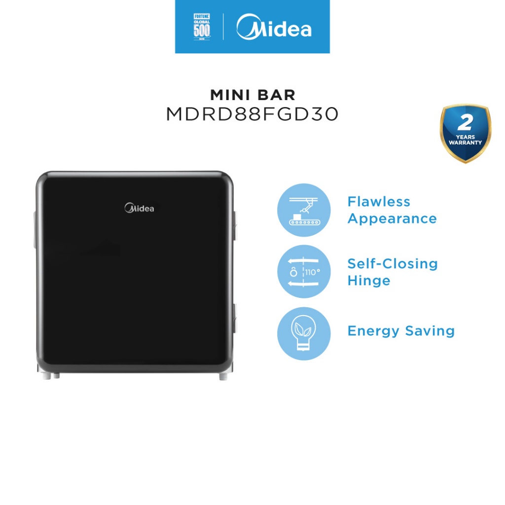 Midea MDRD88FGD30 Gross 60L Mini Bar / Refrigerator / Fridge / Peti ...