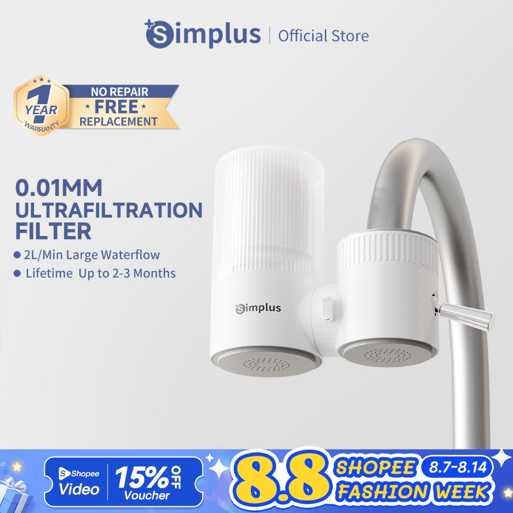 Simplus Ultrafiltration Water Purifier Dual-use Kitchen Bathroom 6-Stage Precise Filtration 360 ...