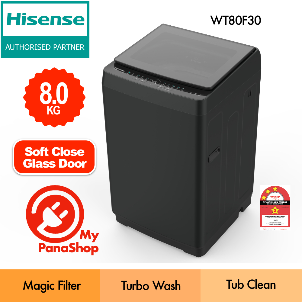 Hisense Top Load Washer Detergent Box Soft Close Glass Lid Washing ...