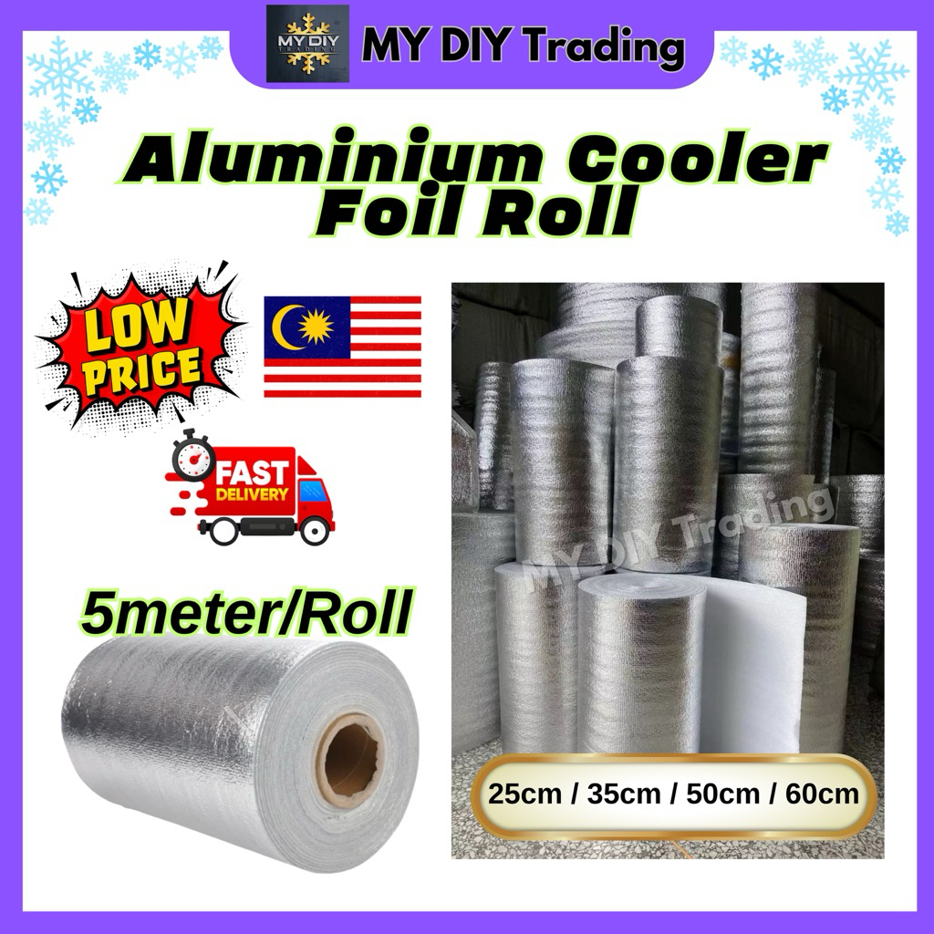 (Gulunga Penebat Aluminium )Cooler Paper Insulation Foil Roll | Shopee ...