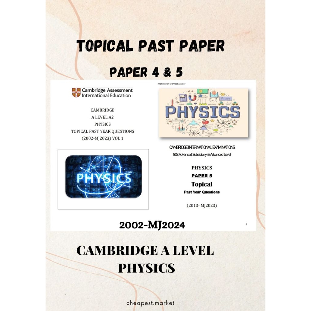 Cambridge A Level A2 Physics Topical Past Paper PDF 2002-MJ2025 ...