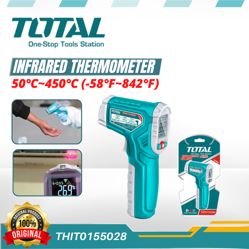 TOTAL THIT0155028 Termometer Inframerah | Infrared Thermometer | Shopee ...