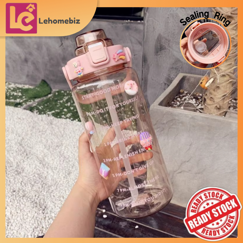 2L Water Bottle with Time Marker | Botol Air 2L dengan Penanda Masa ...