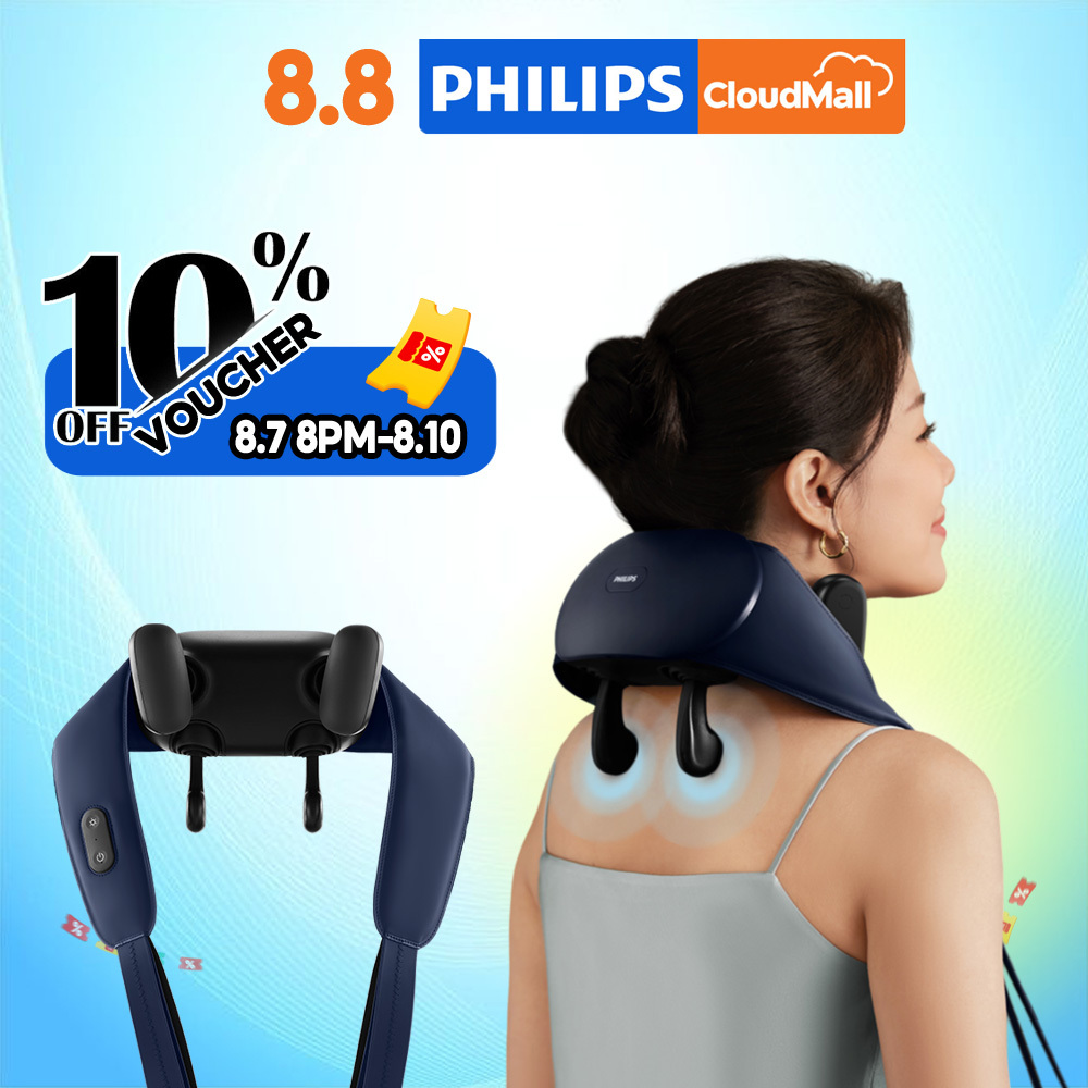 Philips Neck and Shoulder Massager with Heat Compress Wireless Hand ...