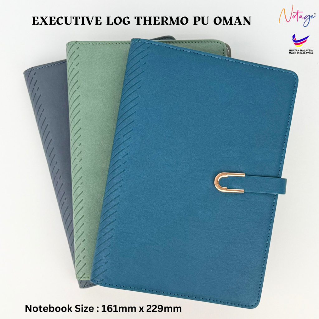 Executive Log Book Thermo PU Notebook with 2026 Inner Planner Cassia ...