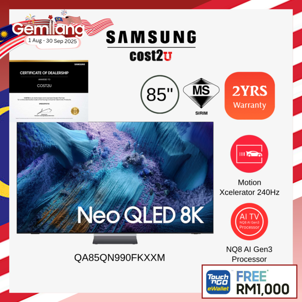 Samsung (85"/85 Inch) QN900F QN990F Neo QLED 8K Samsung Vision AI Smart ...
