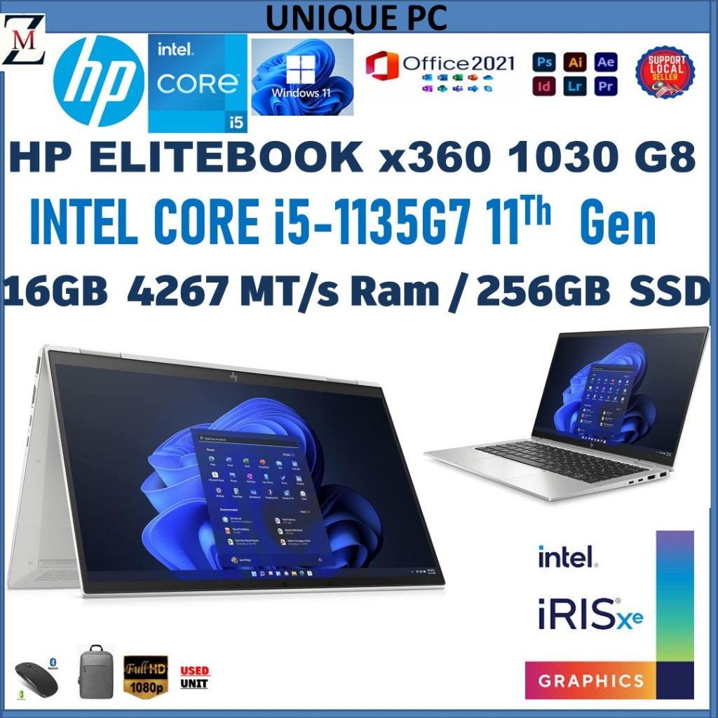 HP ELITEBOOK X360 1030 G8 i5 11Th GEN 16GB RAM 51GB SSD 13.3" IPS Touchscreen 2 in 1 FHD ...