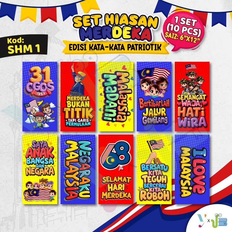 SET 10PCS BANNER HIASAN DEKO KATA-KATA PATRIOTIK TEMA MALAYSIA ...