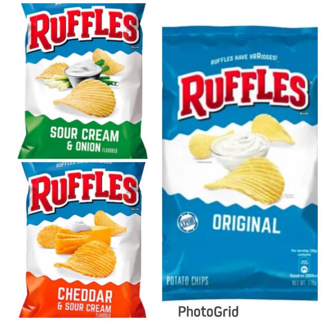 Ruffles Potato Chips, 170g/50g (Original, Sour Cream & Onion, Cheddar ...
