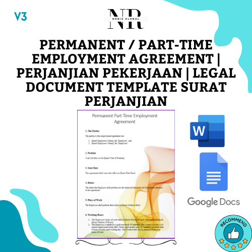 Permanent / Part-time Employment Agreement | Perjanjian Pekerjaan ...