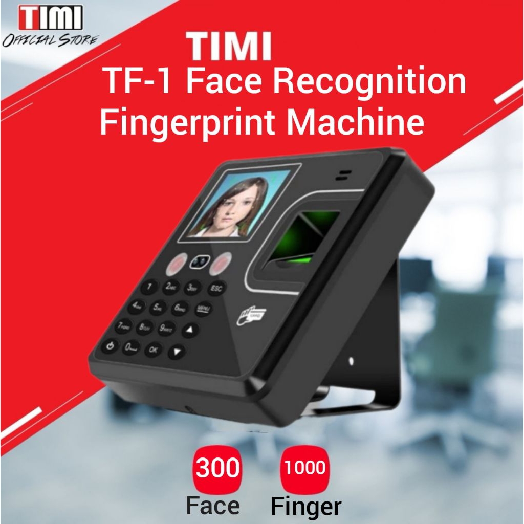 TIMI® TF-1 Face Recognition Fingerprint Machine Facescan Attendance ...