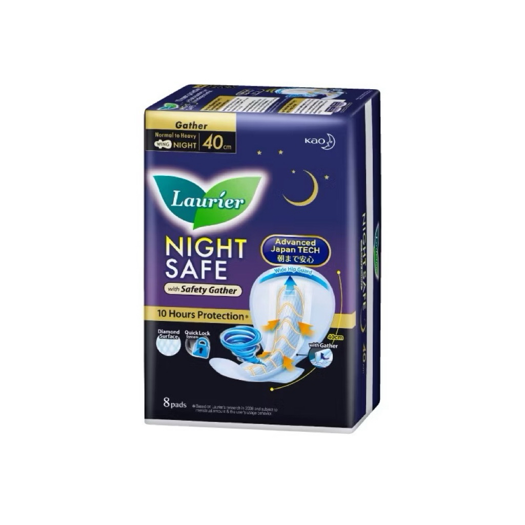 LAURIER Night Safe Wing with Gathers (40cm x 8s) | Shopee Malaysia