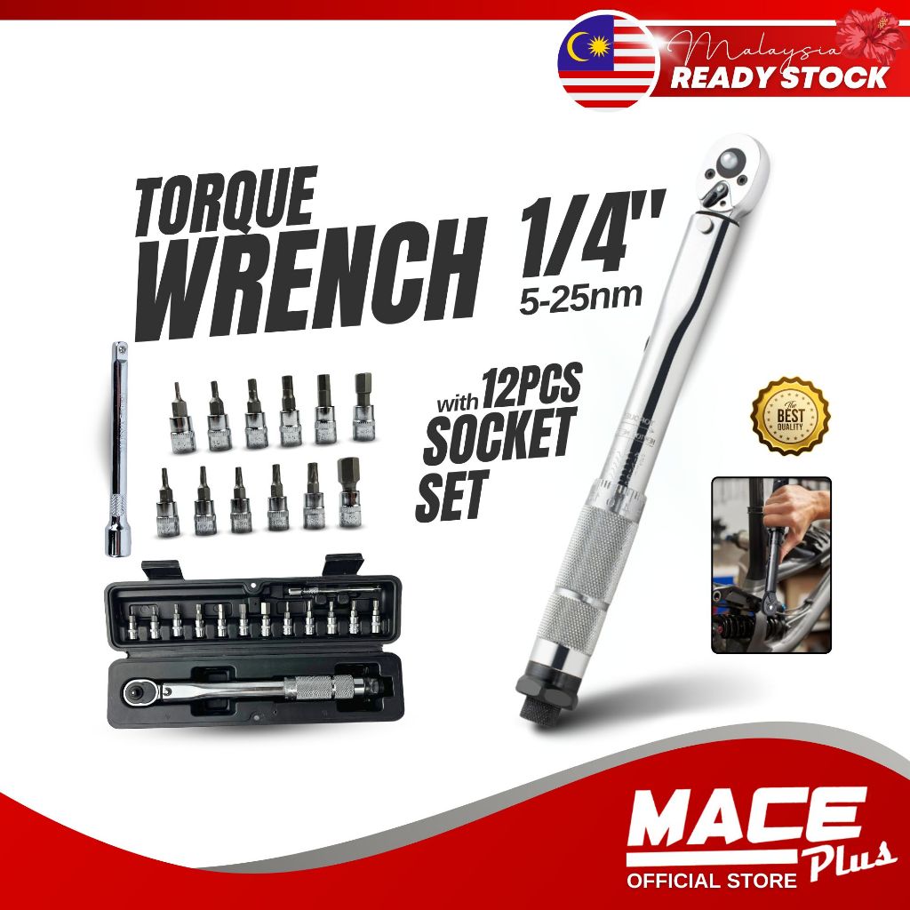 14Pcs/15Pcs/18Pcs 1/4" Torque Wrench Bicycle Bike Torque Wrench Allen ...