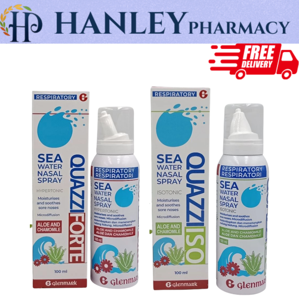QUAZZI SEA WATER NASAL SPRAY 100ML ISOTONIC/FORTE(HYPERTONIC) | Shopee ...