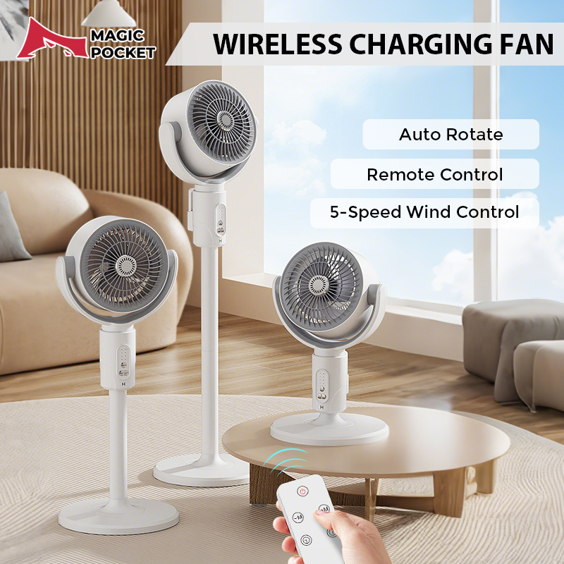 Magic_Pocket Camping rotatable wireless Charging fan Retractable Remote ...