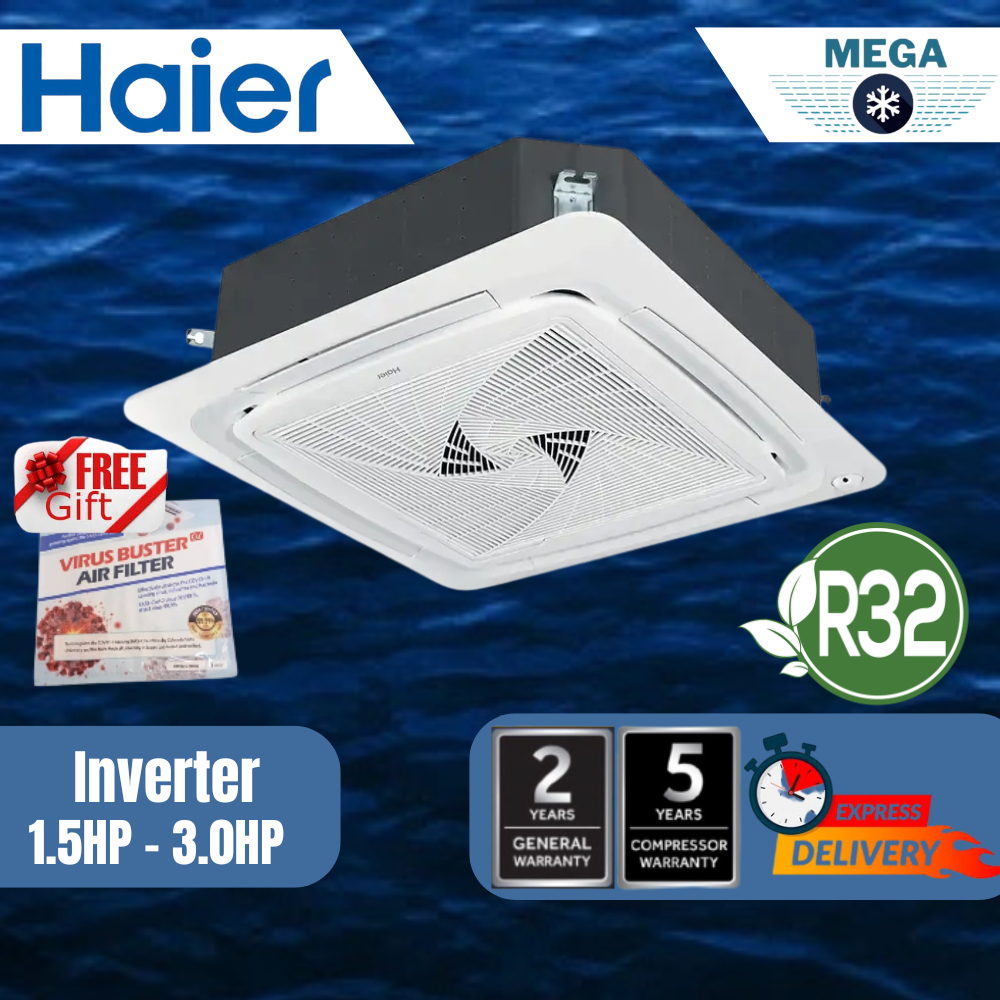 HAIER INVERTER R32 CEILING CASSETTE [1.5HP - 3.0HP] | Shopee Malaysia
