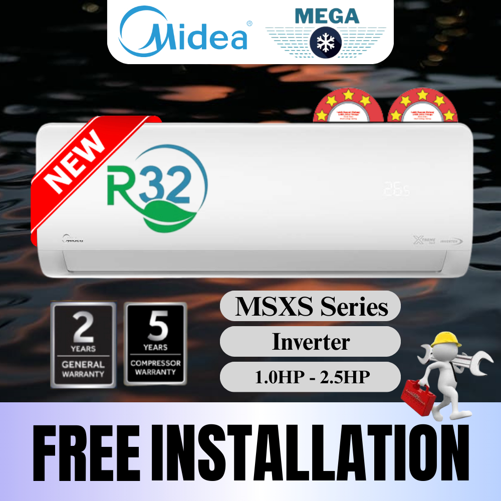 [FREE INSTALLATION] Midea 1.0HP~3.0HP Inverter R32 Xtreme Series - MSXS-CRDN8/MSEPB/MSCE Series ...