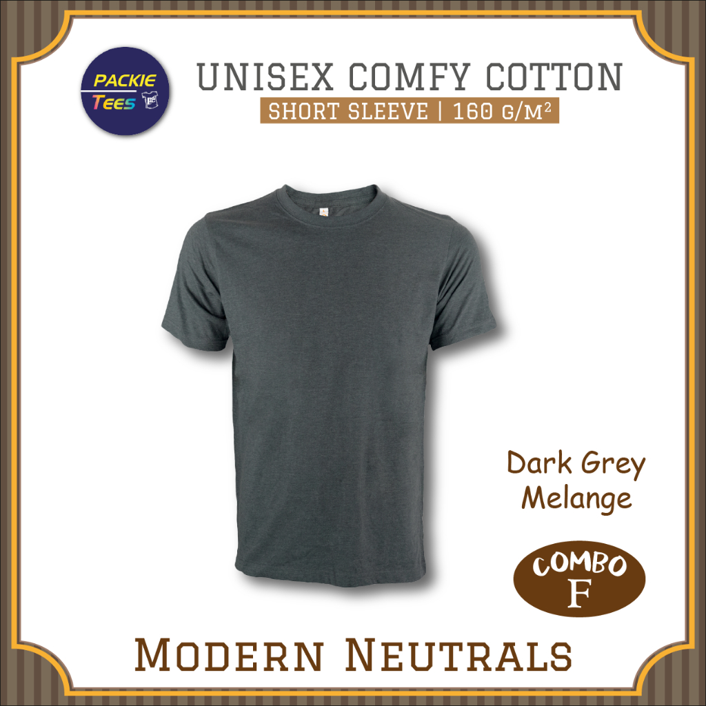 💯[BEST SELLER]Dark Grey Melange CT5176 T-shirt 100% Cotton Short Sleeve ...