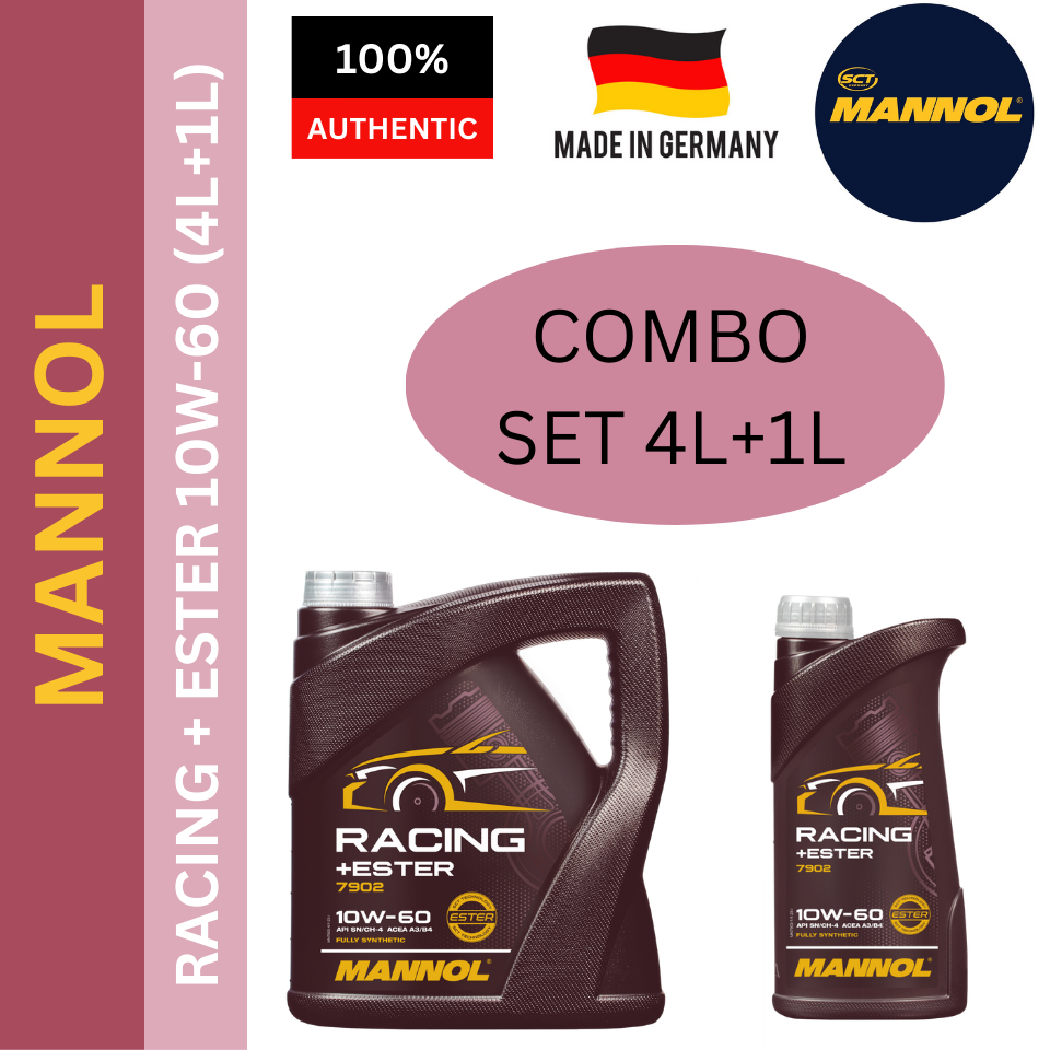 MN7902 MANNOL RACING +ESTER 10w60 Fully Synthetic Engine Oil 1L+ 4L ...