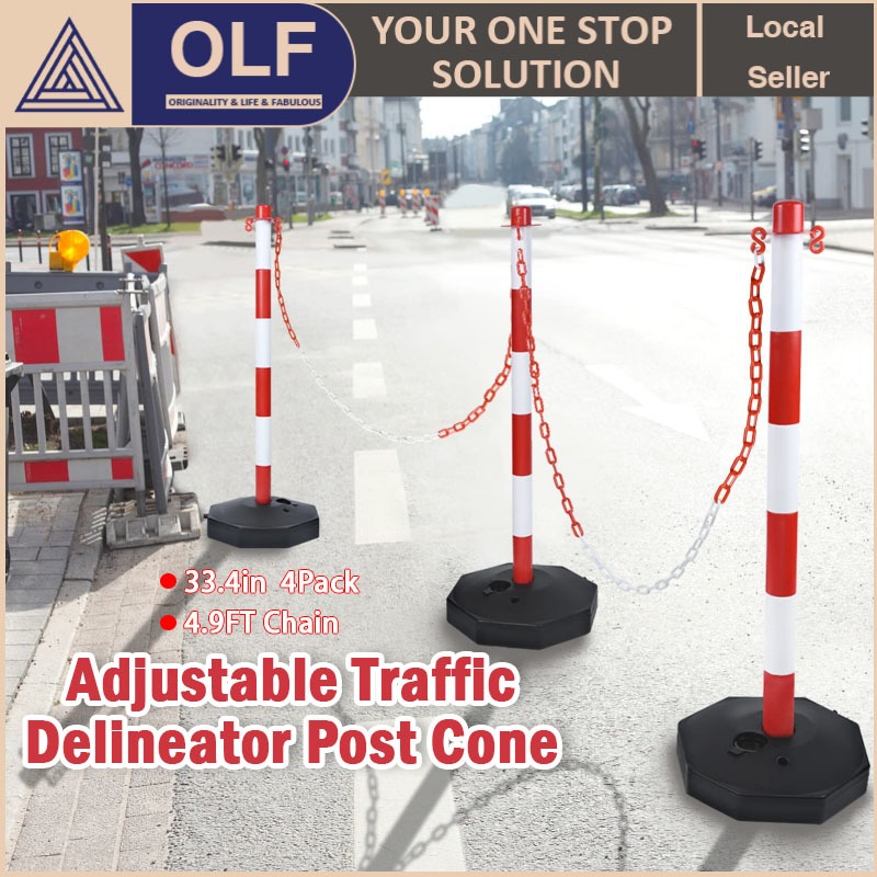 6Pack Adjustable Traffic Delineator Post Cones Traffic Safety ...